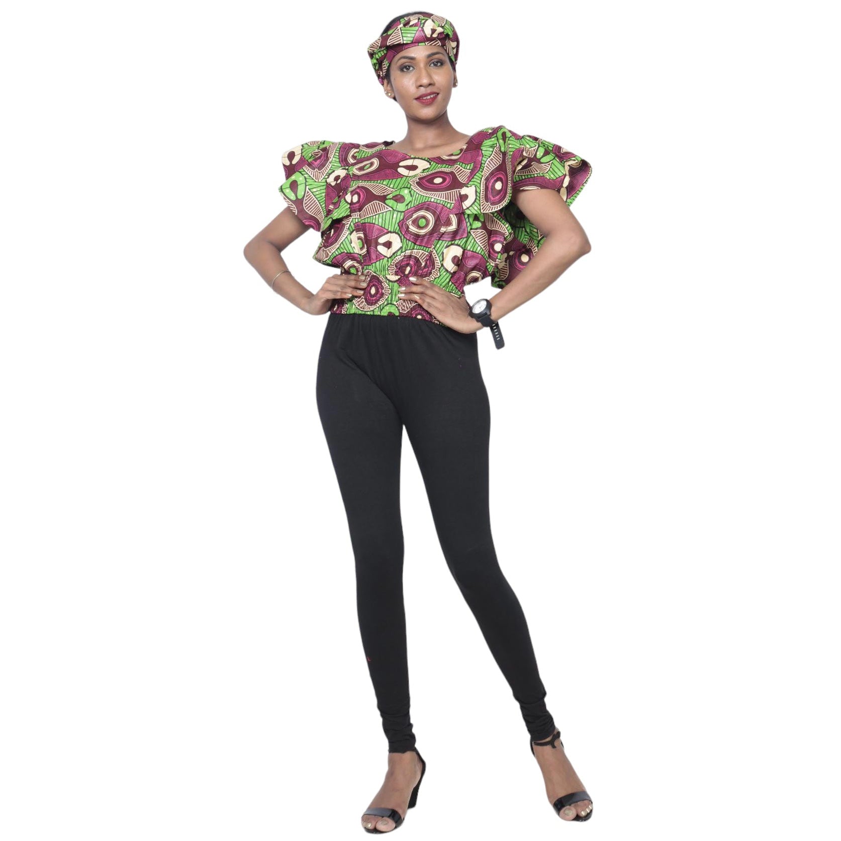 Fashionable African Print Women's Top: Short Sleeve -- FI-17 – African ...