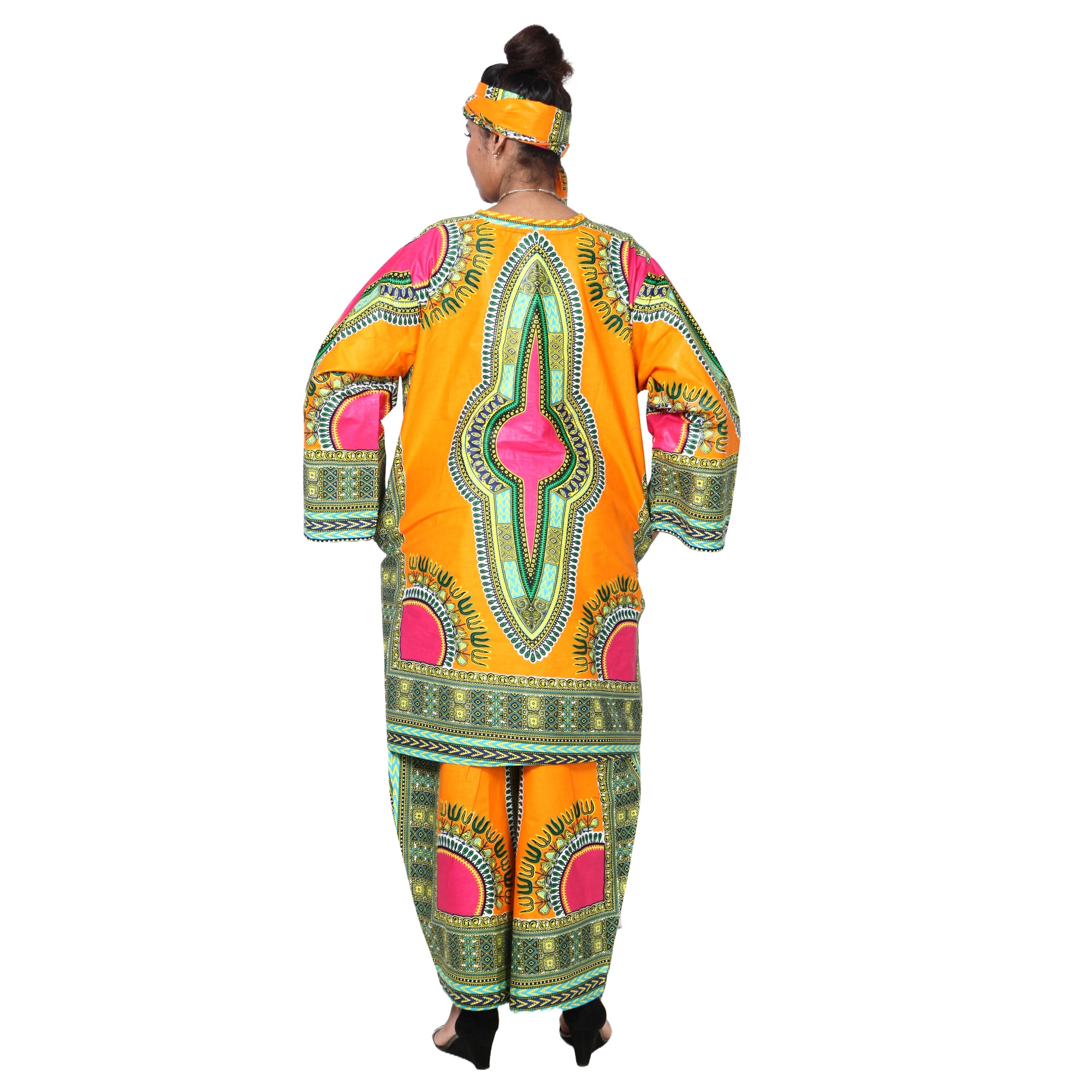 Women's Dashiki Tunic Top and Matching Pants Set -- FI-4049 – African-Stars