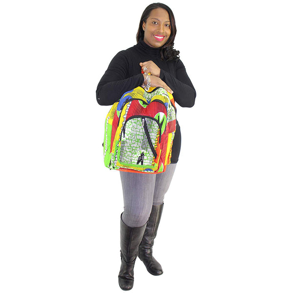 African Multicolored Laptop Backpack