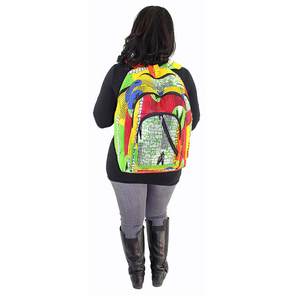 African Multicolored Laptop Backpack