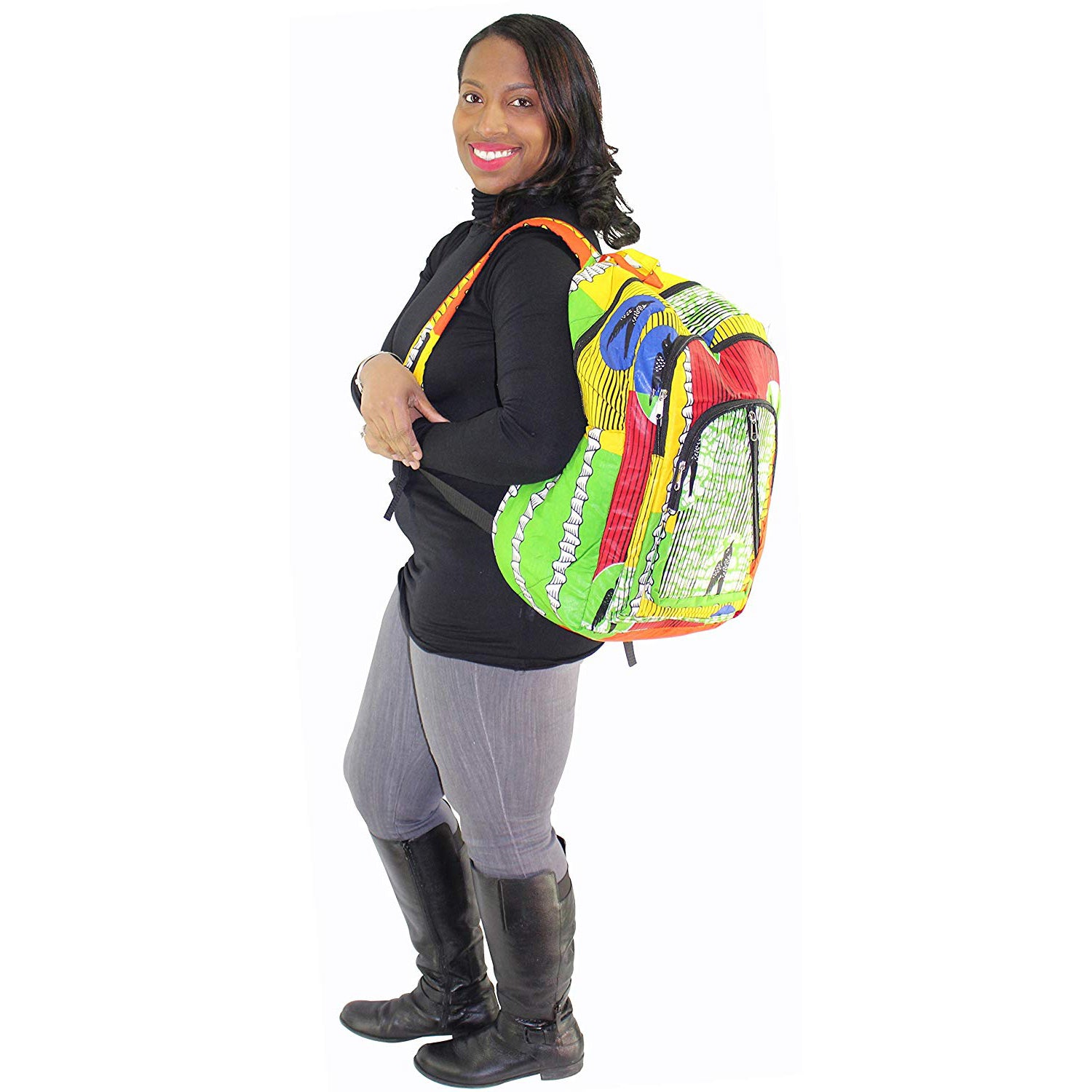 African Multicolored Laptop Backpack – African-Stars