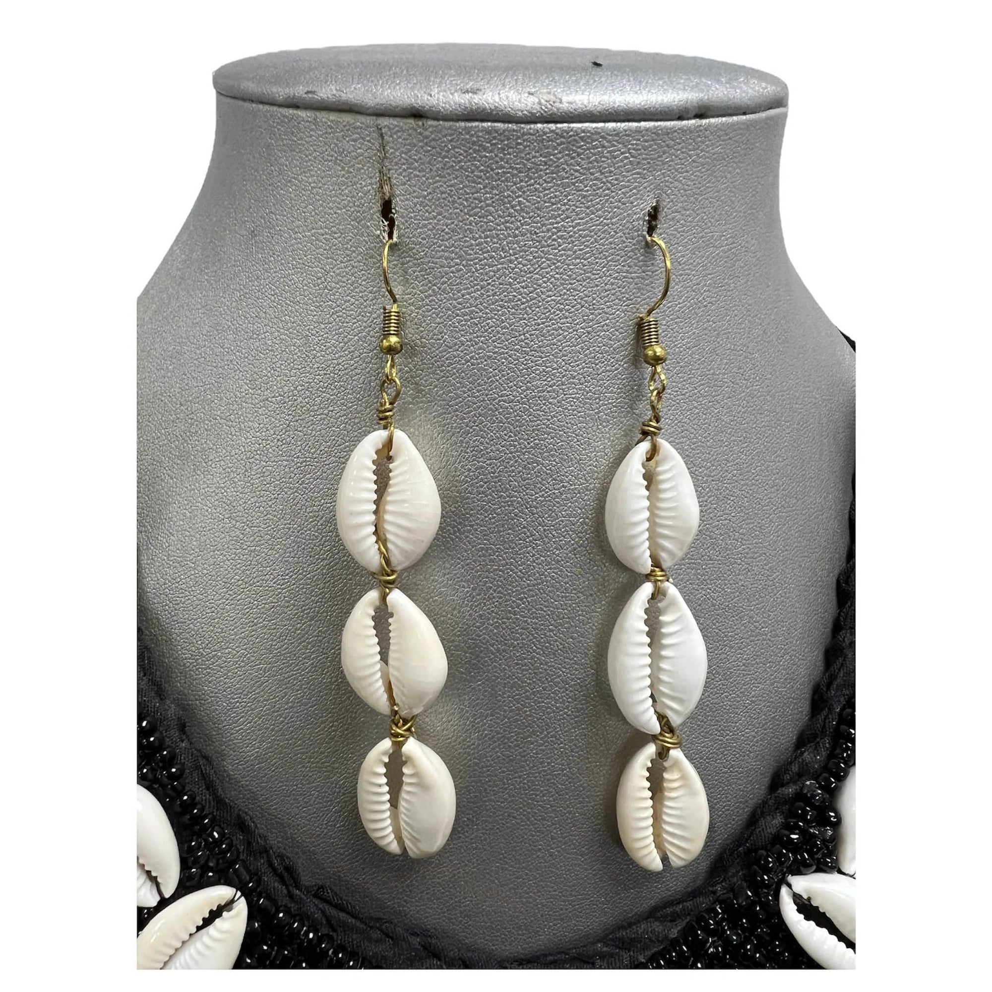 Women's Square African Symbol Cowrie Shell Necklace Set – African-Stars